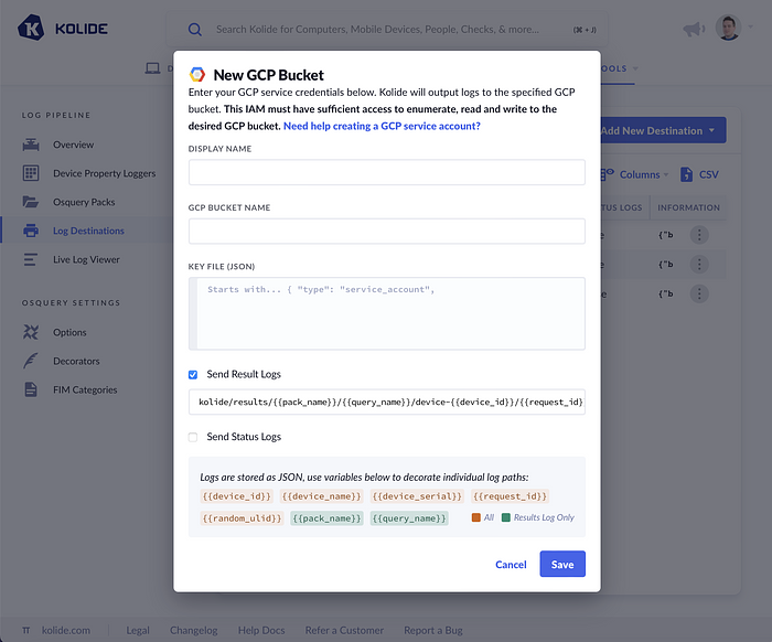 Configuring Google Cloud Storage | Kolide by 1Password