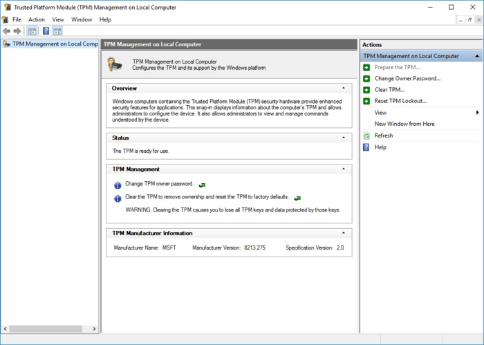 New Device Inventory: TPM Chips