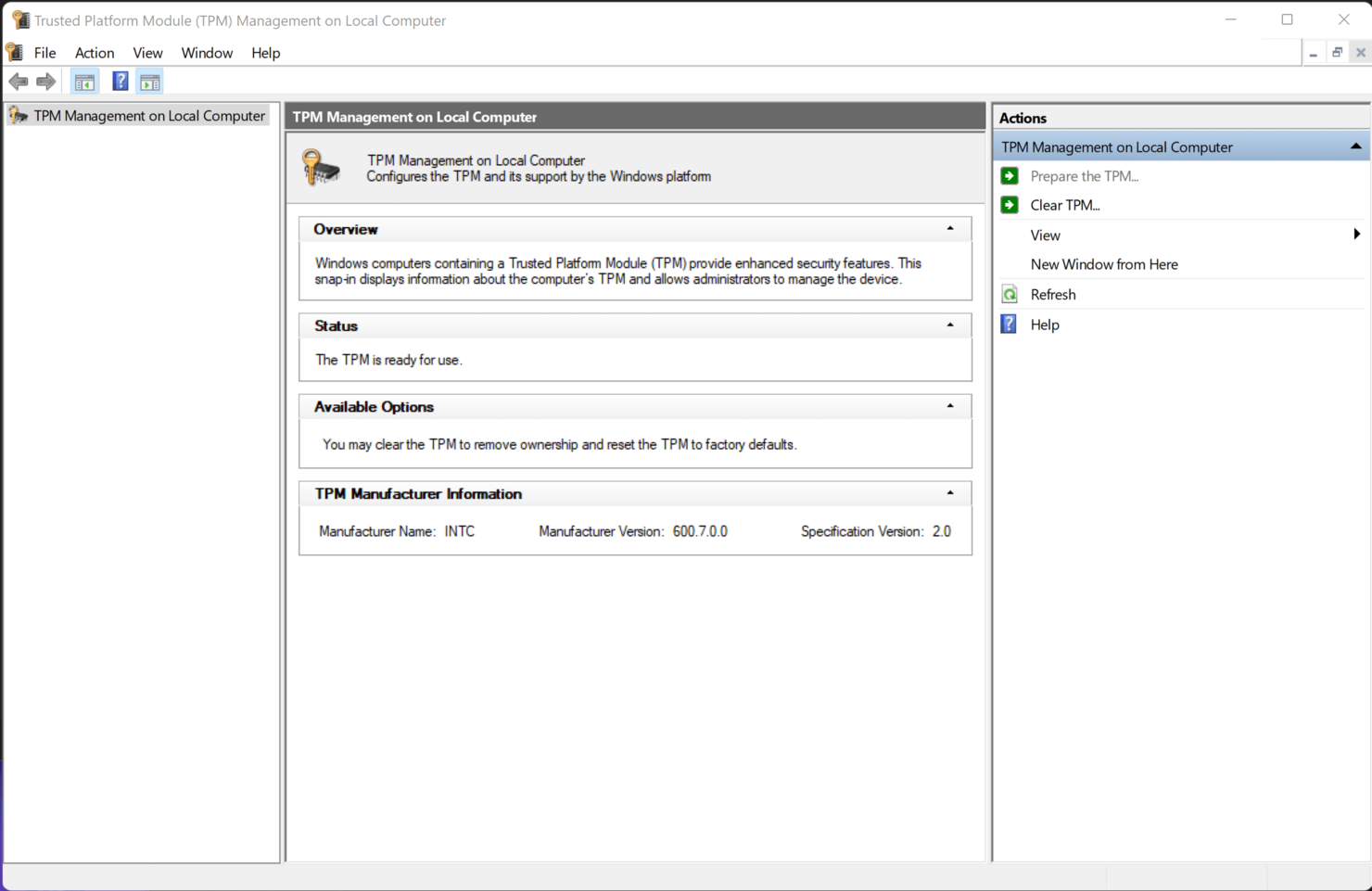 New Device Inventory: TPM Chips